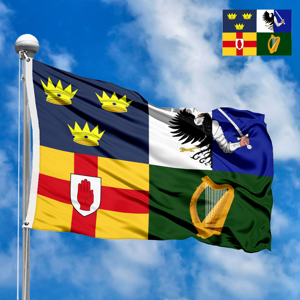 Flag of the four provinces of Ireland • photo • description 🏁 FlagsSite.com